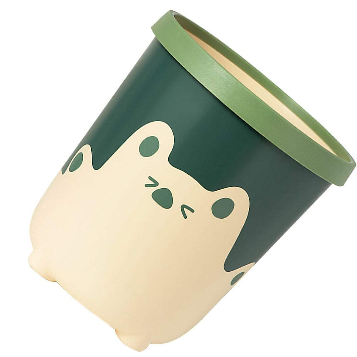 Hemoton 1pc Cartoon Trash Can Plastic Trash Can with Lid Plastic Garbage Bin Plastic Trash Container Kitchen Trash Bin Bathroom Plastic Garbage Can Plastic Pp Small Trash Can Office Mini