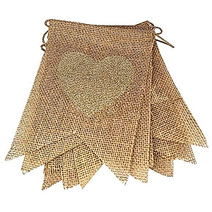 FQTANJU MR and MRS Burlap Flag, Linen, Natural fiber, Environmental, Protection, 8 Pcs Flag / Set.