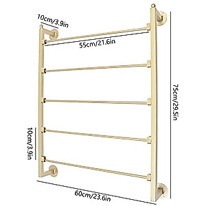 Gold Scarf Display Stand, Wall Mount Metal Scarf Organizer Hanging Rack Gold Metal Coat Hanger Indoor Use for Clothing Store Living Room Heavy Duty