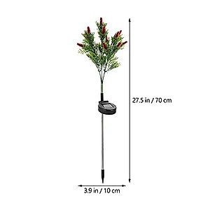 Uonlytech 2pcs Solar Christmas Lights Outdoor Figurine Light Xmas Lawn Lights Christmas Pathway Markers Pinecone Lawn Light Christmas Lights Outdoor Led Lamp Outside Lamp Solar Light Plastic