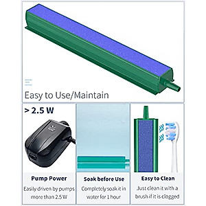 Pawfly Aquarium Air Stone Bar Bubbler 4 Inch Bubble Release Tool with Plastic Base Square Oxygen Diffuser for Nano Air Pump Small Bucket and Fish Tank, 4 Pack