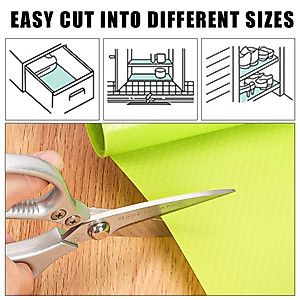 Emoly Rolls Premium Refrigerator Mats, Eva Shelf Liner for Kitchen Cabinet Non-Slip Mat Refrigerator Liners Cupboard Drawer Waterproof Pad Shoe Cabinet Dustproof Mat, 11.8 x 59 inches - Green