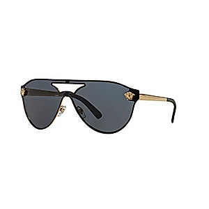 Versace Woman Sunglasses Gold Frame, Dark Grey Lenses, 0MM