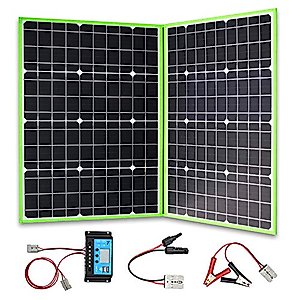 XINPUGUANG 100W Foldable Solar Panel Portable Solar Kit 12V with 10A Charge Controller Connector Cable for Power Station,Battery, Camping, RV,Boat, Outdoor