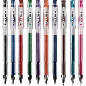PILOT G-Tec-C Gel Ink Rolling Ball Pens, Ultra Fine Point (0.4mm), Assorted Color Inks, 10-Pack Pouch (35484)