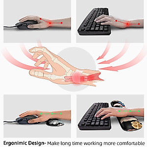PULAIXIN Mouse Pad Wrist Support Keyboard Wrist Rest Support Extended Gaming Mouse Pad (34.5×15.7 in) Large Ergonomic 5 in 1 Mousepad Desk Mat Combo - CatPaw