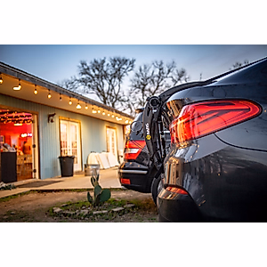 Saris Bones Car Trunk Bicycle Rack Carrier, Mounts 2 Bikes, Black - Durable, Rust-Free, Anti-Sway Straps, Fits Most Vehicles, Made in USA, Arc-Based Design, 100% Recyclable Materials