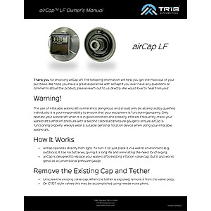 TRiB airCap LF Pressure Gauge for Inflatable SUP, RIB Boat, Kayak, Raft, fits C7/D7 Valves