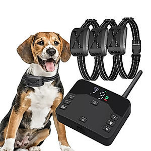 HEXIEDEN 2 in 1 Wireless Dog Electric Fence,Pet Boundary Containment System,with Rechargeable Waterproof Receiver,Adjustable Dog Training Collar Electric Dog Boundary Container,for3dogs