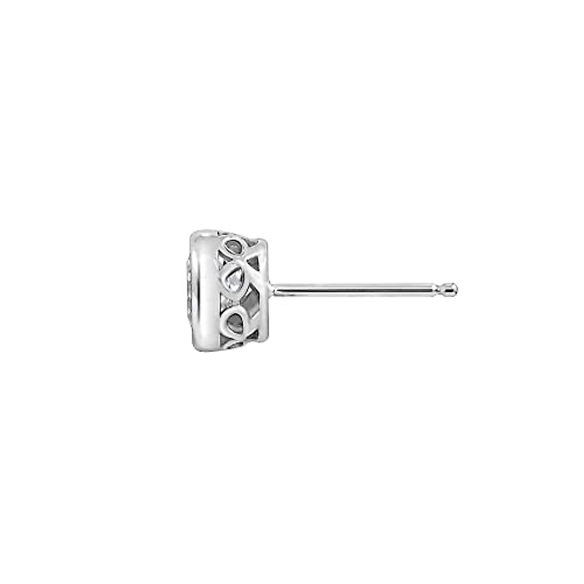 Amazon Essentials Platinum Plated Sterling Silver Bezel Stud Earrings set with Infinite Elements Cubic Zirconia (2 cttw) (previously Amazon Collection)