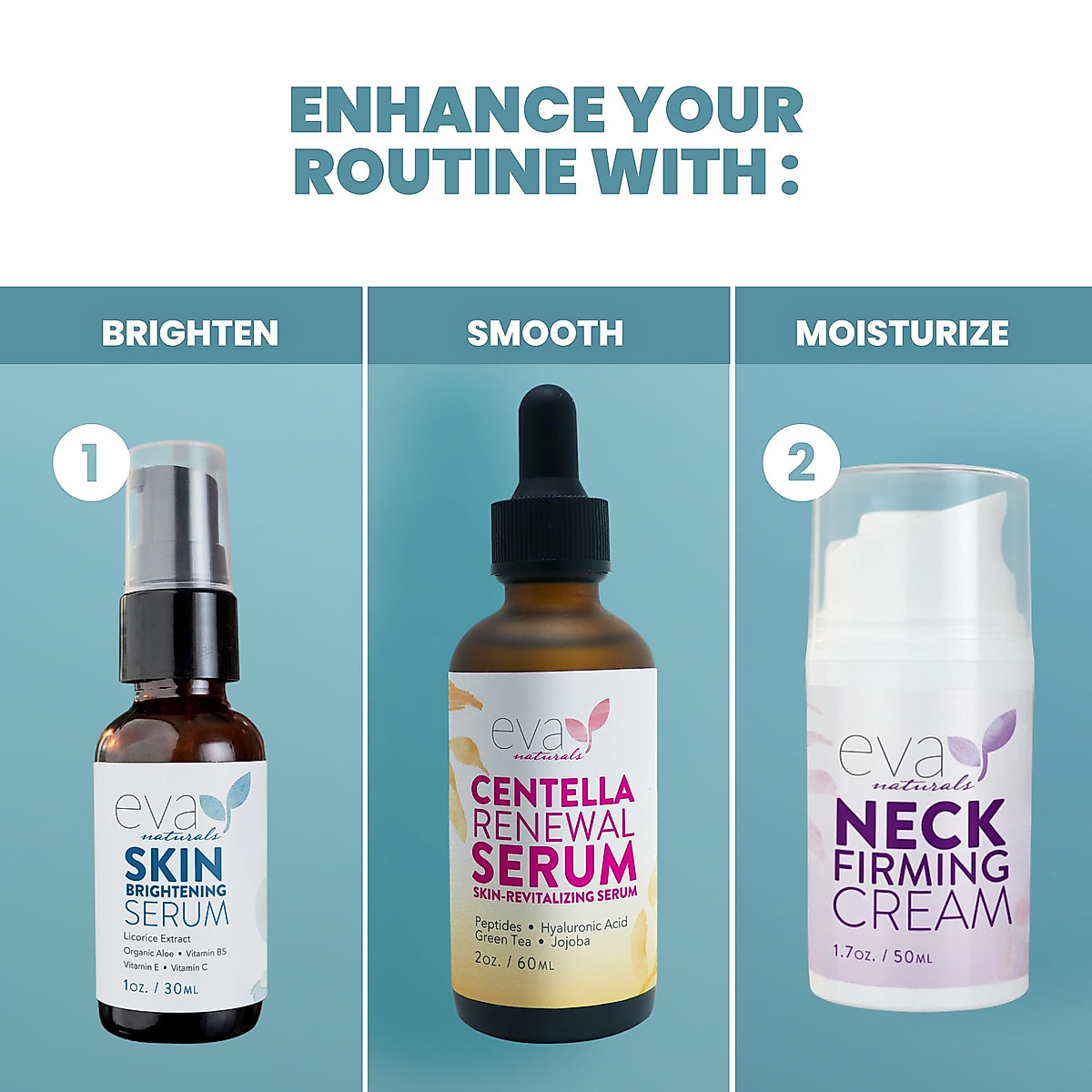 Eva Naturals Rejuvenating Skin Care Set - Exfoliate, Replenish & Moisturize With Vitamin C Plus Serum, Bee Clean Cleanser, Eye Gel, Face Moisturizer & Toner - Perfect Facial Cleanser Bundle