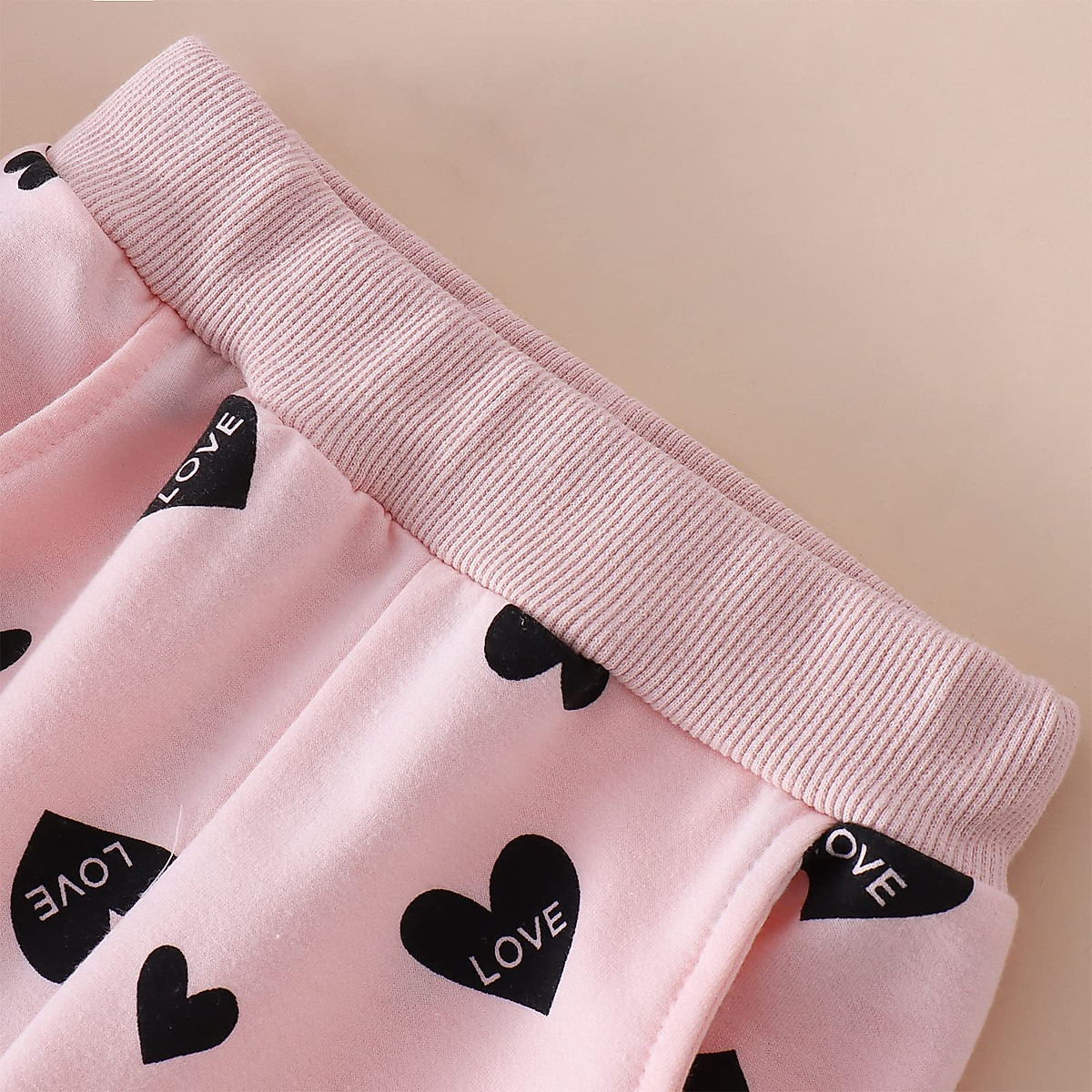 CM C&M WODRO Toddler Girls Clothing Sets Valentine Fashion Sweatshirts Baby Fall Winter Outfits Heart Print Top and Pants(Red,18-24 Months)