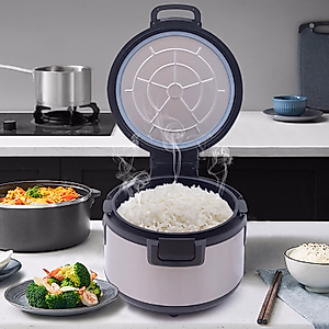 Commercial Electric Rice Warmer Cooker with Non-stick Inner Pot, Stainless Steel, 19 L/20QT-Large for Restaurant Family