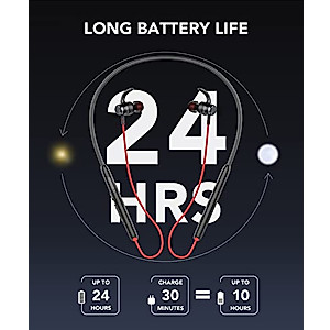 FAMOO Wireless Headphones, Neckband Bluetooth 5.3 Headphones with 24Hrs Playtime, Bluetooth Earbuds with Mic, USB-C, IPX7 Waterproof HD Stereo Ear Buds for Sports and Workout