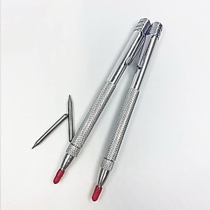 HeyooHeloo Aluminum Etching Engraving Pen,Tungsten Carbide Tip Scriber with Clip and Magnet 2 pack，Extra 2 Free Replacement Tips Included.（2 of pack）