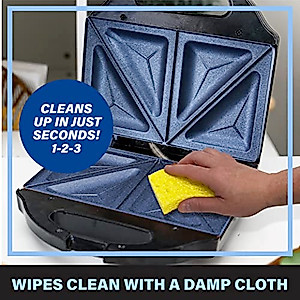 Granitestone Sandwich Maker, Panini Press Sandwich Maker with Nonstick Surface Breakfast Sandwich Maker Makes 2 Sandwiches in Minutes with Easy Cut Edges, Indicator Light, College Dorm Room Essentials