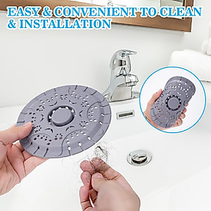 WEERSHUN 2 Pack Silicone Shower Drain Hair Catcher, Drain Protector for Bathroom, Kitchen, Bathtub & Sink, Fits Standard Drains