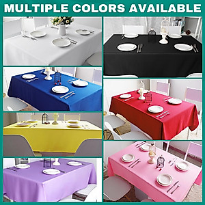 RowinsyDD 8 Pack Black Plastic Table Cloths Disposable，54 x 108 Inches Plastic Table Cover for Rectangle Tables，Disposable Tablecloth for Dinning，Parties，BBQ，Wedding，Outdoor