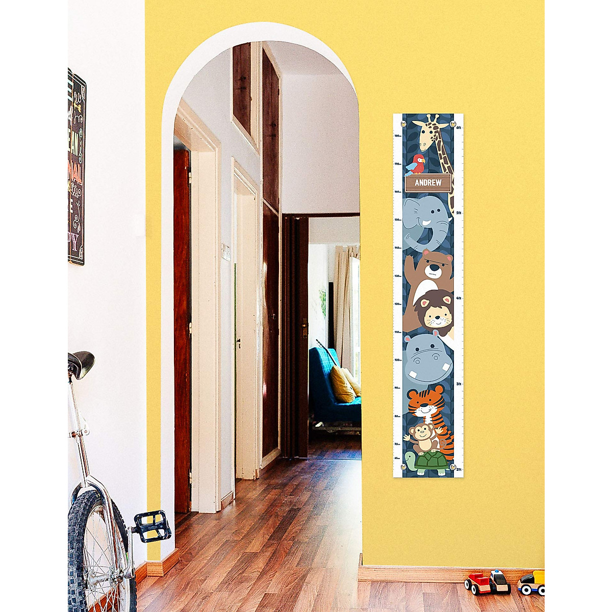 Wild Animals Growth Chart Any Name Safari Growth Chart for Kids Height Personalized Growth Chart