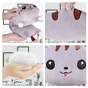 Muiguiti Cat Stuffed Animals Cute Plush Kawaii Stuff Plushie Body Pillow Room Decor for Teen Girls Boys Birthday Gifts Toy (19.68 inch, Gray)