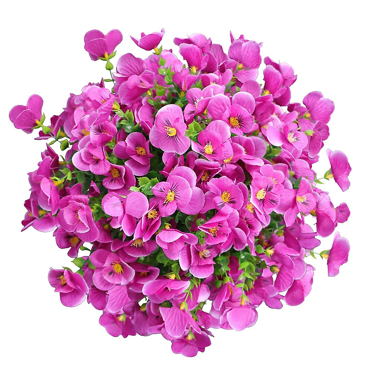 URSTOUD 6 Bundles Artificial Orchid Flowers, Fake Artificial Greenery UV Resistant No Fade Faux Plastic Flowers for Wedding Bridal Bouquet Indoor Outdoor Home Garden Kitchen Office Table Vase(Fuchsia)