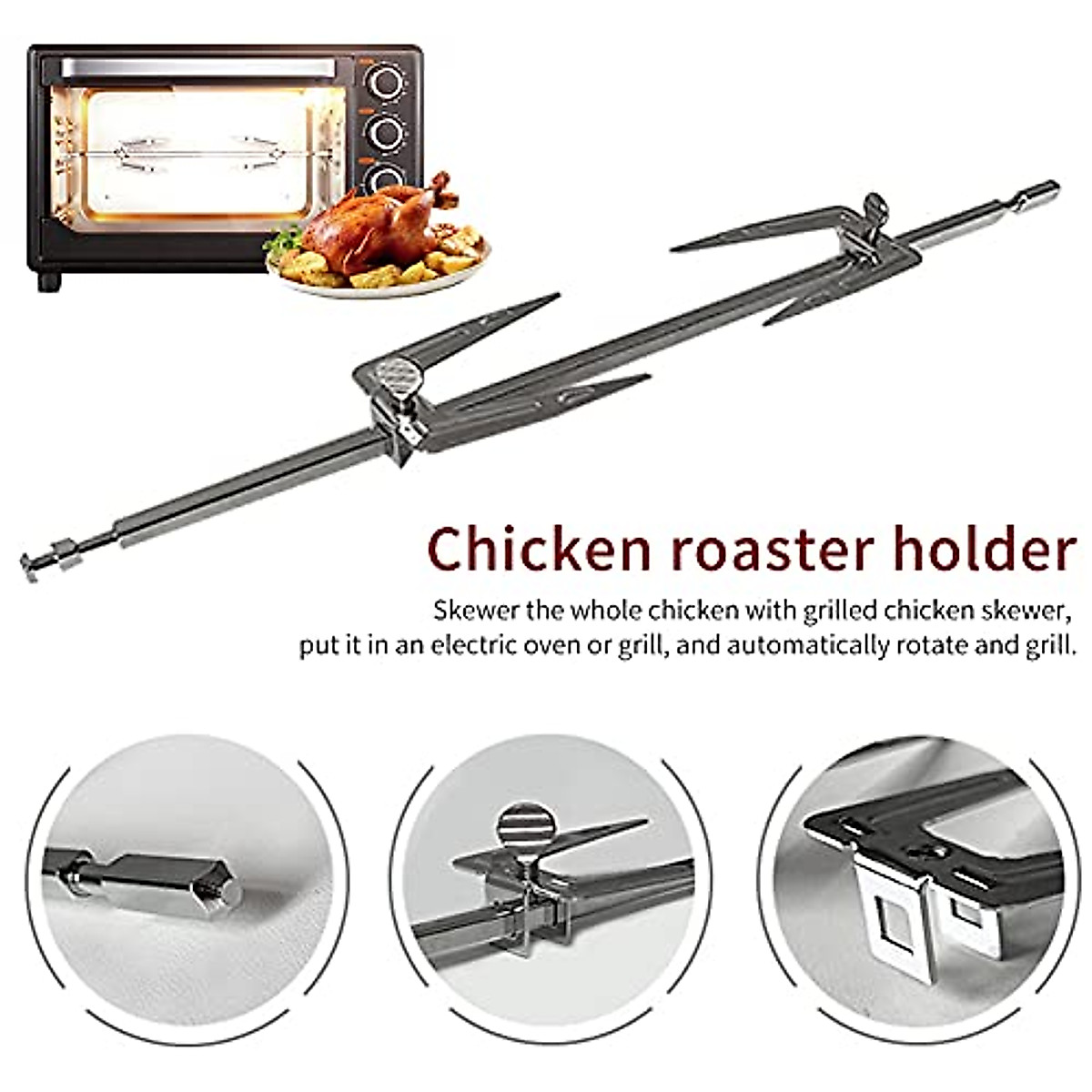 Air Fryer Replacement Fork, Roast Chicken Fork, Stainless Steel BBQ Grill Accessories for BBQ Home Kitchen Outdoor Camping