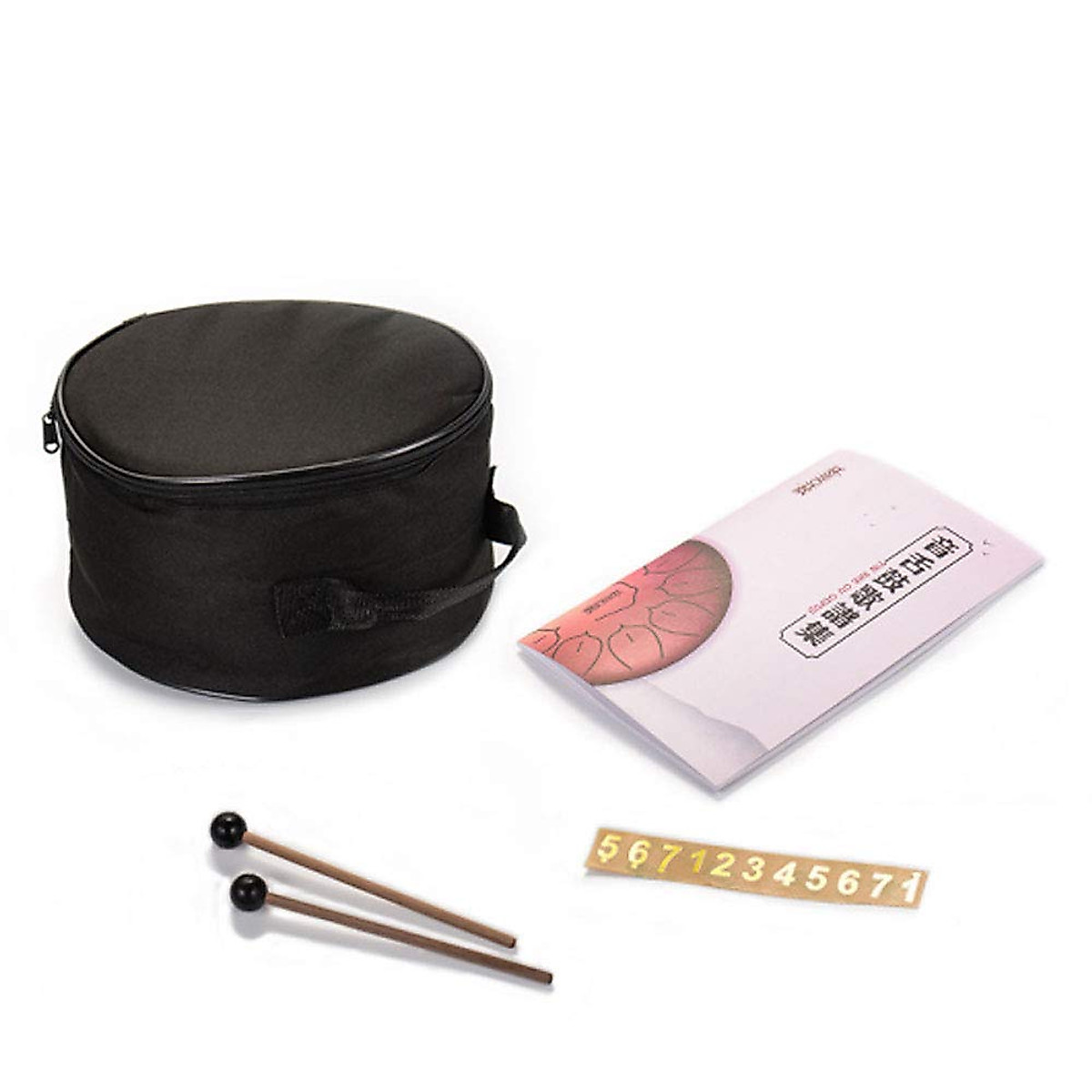 JLDN Steel Tongue Drum 11 Notes, 12 Inches Hand Pan Drums with Mallets Bracket Tonic Sticker Drum Bag Tank Drum Handpan Drum Percussion Instrument for Relax Mind,Pink