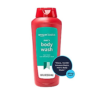 Amazon Basics Men's Body Wash, Sport Scent, 18 fluid ounce, Pack of 1