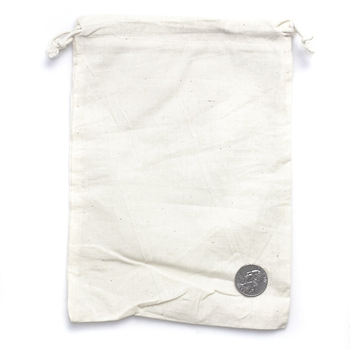 Knitial 6"x9" Natural Cotton Muslin Drawstring Bags Multipurpose 25 Bag Pack