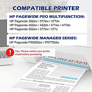 DOUBLE D (Upgraded Chip Compatible Ink Cartridge Replacement for HP 972 972A for HP PageWide 377dw, PageWide Pro 477dw 477dn 577dw 577z 452dn 452dw 552dw P55250dw P57750dw, 4PACK