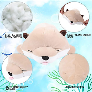AEECASI Cute Otter Plush,Soft Sea Otter Stuffed Animal Hugging Pillow,Sea Otter Plushie Gift for Boys Girls Kids Toddlers,Adorable Sea Animal Plush Toy,Creative Stuffed Otter Decoration,20"