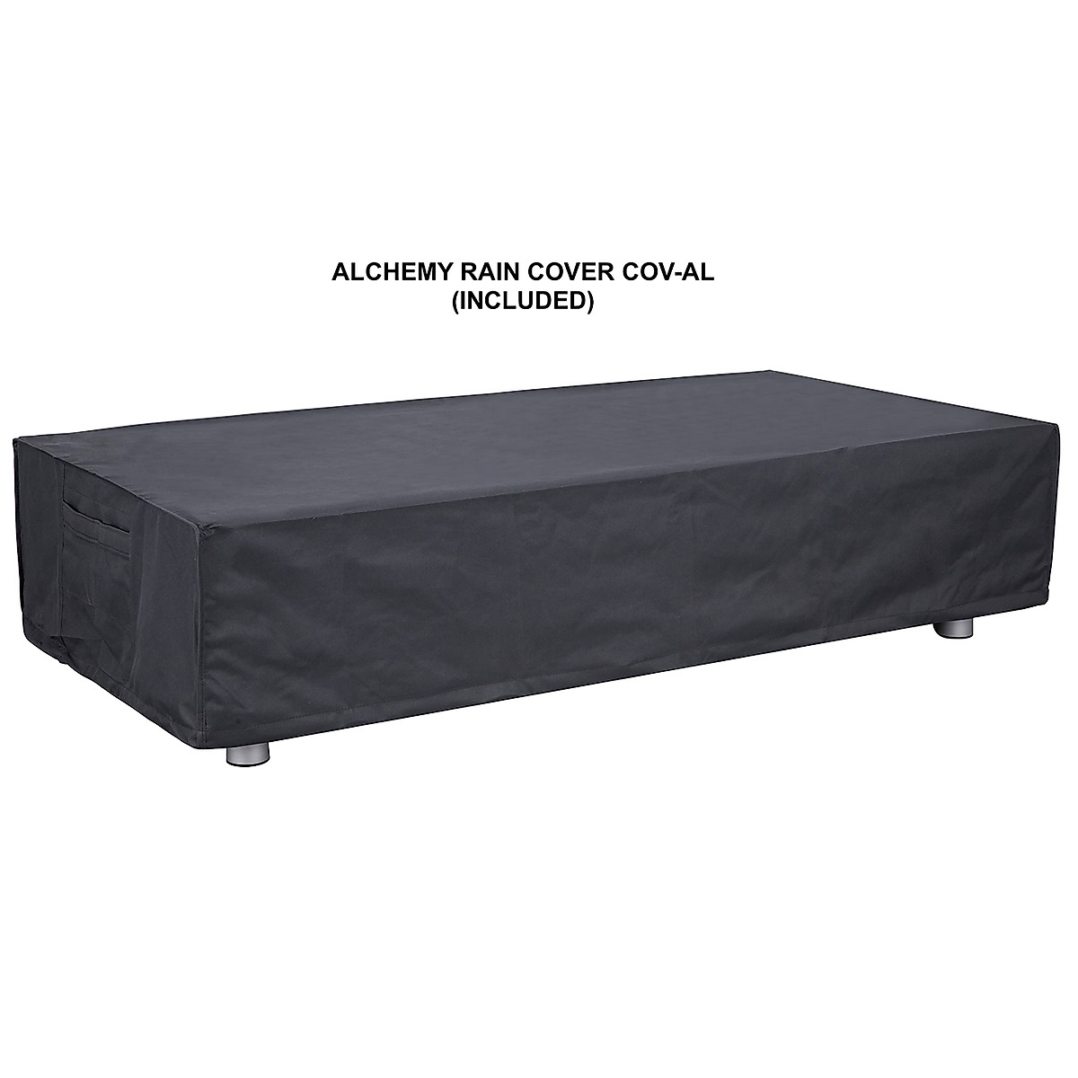 Pyromania Alchemy Outdoor Concrete Fire Pit Table, 60 x 30 Inches - Natural Gas Model in Slate Gray Color