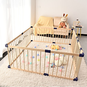 Baby Playpen, Corrales para Bebes, Baby Fence Indoor Outdoor, Toddler Safety Activity Center Playard with/Locking Gate,31sq. ft