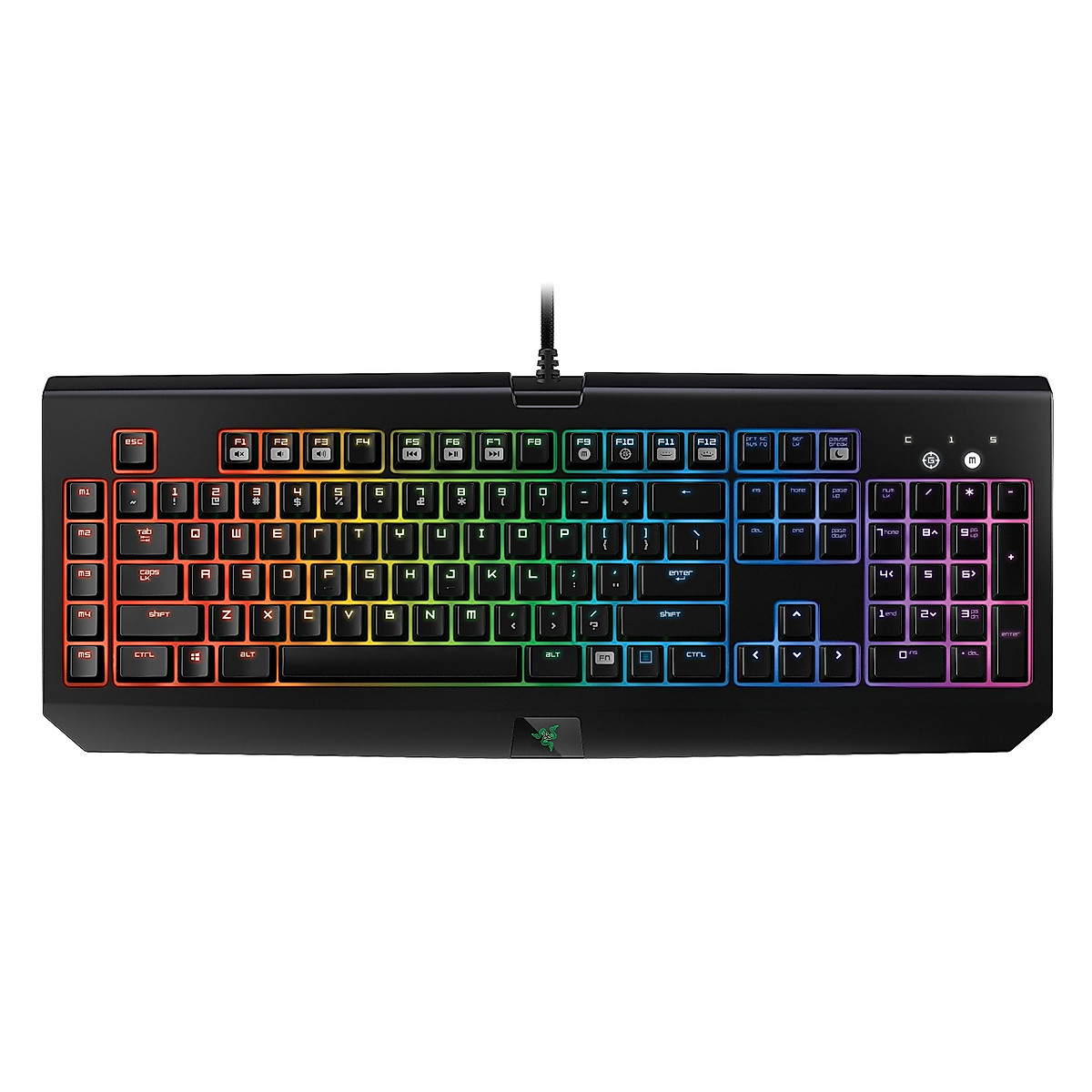 Razer BlackWidow Chroma: Clicky RGB Mechanical Gaming Keyboard - 5 Macro Keys Green Mechanical Switches (Tactile and Clicky)