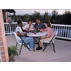Lifetime 4 Pack Commercial Plastic Folding 46-Inches Round Table, White Granite