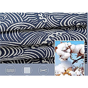 Ammsochy Microwave Oven Cover Dust Oil Proof Cloth with Storage Pockets Cotton Linen Kitchen Toaster Appliance Protector (Cube Scales)