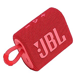 JBL Go 3: Portable Speaker with Bluetooth, Built-in Battery, Waterproof and Dustproof Feature - Red (JBLGO3REDAM)