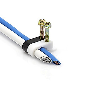 THE CIMPLE CO - Dual, Twin, or Siamese Coaxial Cable Clips, Cat6, Electrical Wire Cable Clip, 1/2 in Screw Clip and Fastener, White (100 Pieces per Bag)