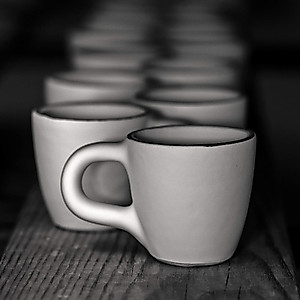 City to Cottage Handmade Lime Green and White Polka Dot Ceramic 2oz/60ml | Espresso Cup Set of 4, Unique Designer Pottery for Coffee Lovers