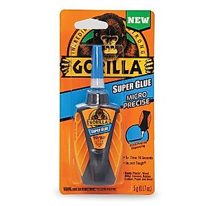 Gorilla Micro Precise Super Glue, 5 Gram, Clear, (Pack of 1)