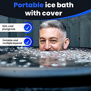 Ice Bath Tub for Athletes with Cover: 85 Gallons Cold Plunge Tub for Recovery, Multiple Layered Portable Ice Bath Plunge Pool by The Cold Pod