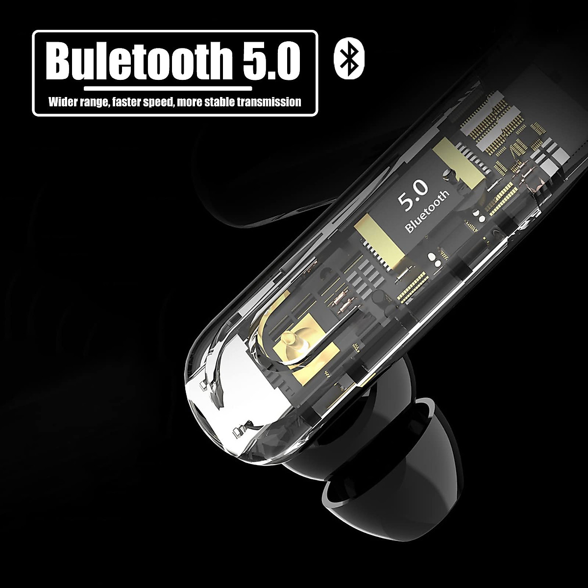 Mosonnytee Bluetooth earpiece Wireless Bluetooth Headset for Cell Phone Noise Canceling Headphone with Mic Bluetooth Phone Hands-Free Headset for Driver Trucker Business Office