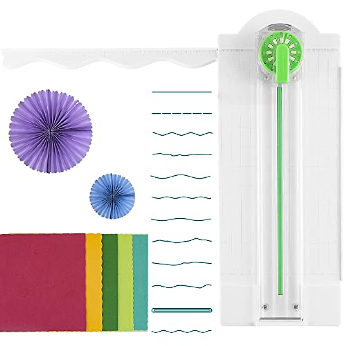 12-Shapes in 1 Craft Paper Edge Cutter,Paper Dial Trimmer Dial Trimmer With Measurements Paper Cutter Machine for Scrapbooking Decorative Wave Edges Cutting Tool Zig Zag Cutting Tool for Photo Card