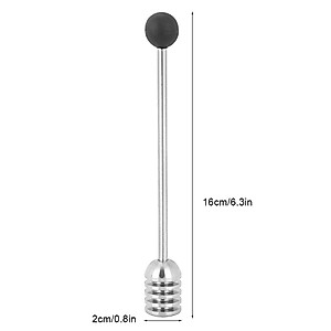 Fdit 6" Honey Dipper Stick 304 Stainless Steel Honey Dipper Stirrer Mini Honey Spoon Dippers Kitchen Mixing Stiring and Dipping Tool(Black)