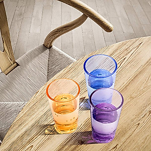 EgieMr Unbreakable Drinking Glasses, 5 Oz Plastic Tumblers Cups Set of 6 in 3 Assorted Colors