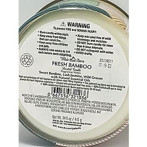 Bath & Body Works, White Barn 3-Wick Candle w/Essential Oils - 14.5 oz - 2022 Spring Scents! (Fresh Bamboo)