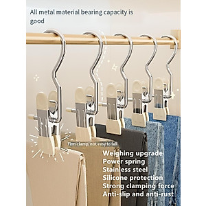 10/30/50Pcs Space-Saving Clothespin, Upgrade Double Head Clamp Dipped Hanger for Closet Hooks Garment Clip Hat Pants Storage Hanging Travel Hook (White, 10PCS)