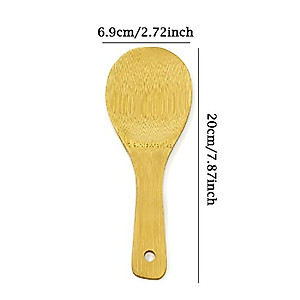 Honbay 2PCS Bamboo Rice Scoops Paddles for Kitchen (20cm)