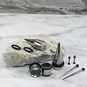 BodyJ4You 72PC Ear Stretching Kit - 14G-00G Beginner Gauges - Surgical Steel Tunnels Solid Metal Tapers Black White Acrylic Plugs - Men Women Unisex Body Jewelry