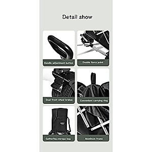 Suuim 220L Wagons Carts Heavy Duty Foldable, Wagon Stroller,Collapsible Utility Wagon Heavy Duty Folding,Ideal for Outdoor (Color : A) (A)